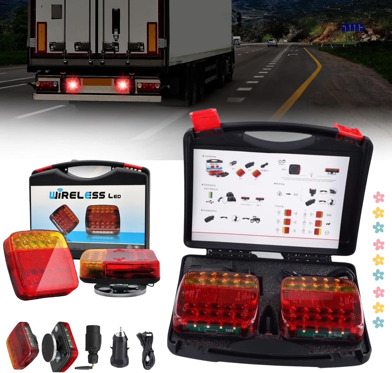 Wireless Trailer Lights Magnetic,IP67 Waterproof LED Tail Lights for ...