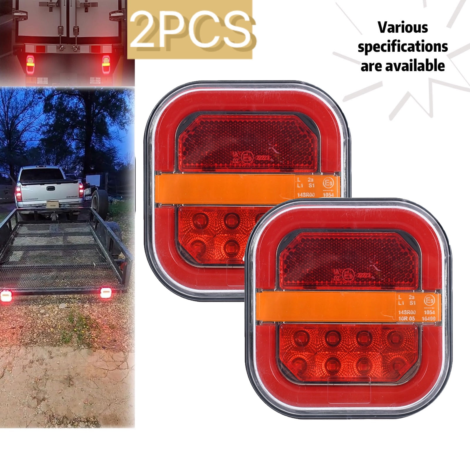 Wireless Trailer Lights, Magnetic LED Rechargeable and Portable Tow ...