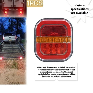 2PCS LED Wireless Magnetic Trailer Tail Light Kit, Rechargeable Towing ...