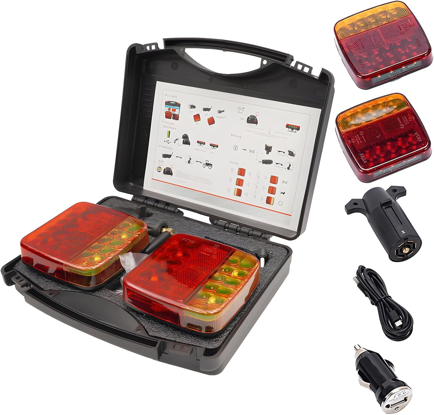 Wireless Trailer Lights Magnetic, LED Wireless Tail Lights for Trailer ...