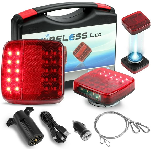 Kohree Wireless Trailer Lights Magnetic, Rechargeable Wireless Trailer ...