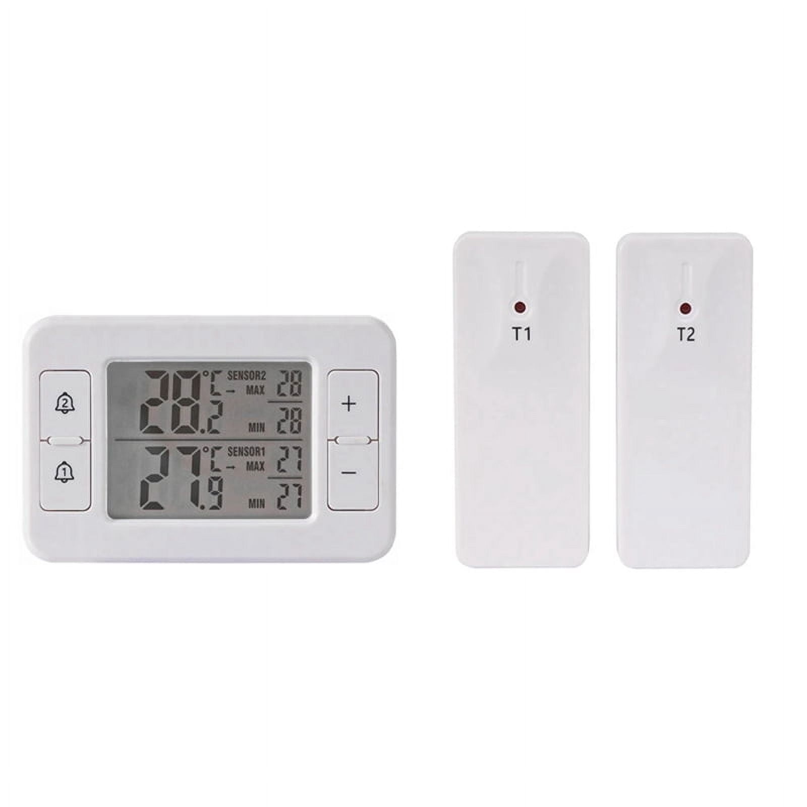 Wireless Transmission Thermometer LCD Digital Alarm Refrigerator ...