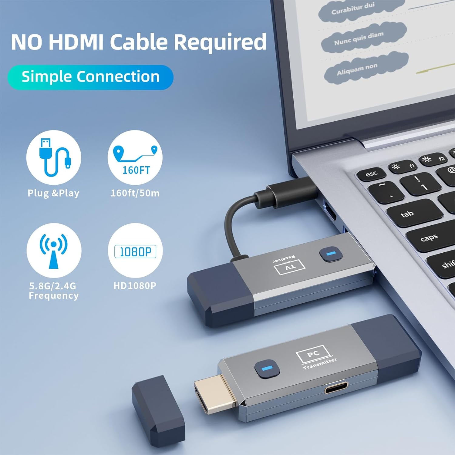 Wireless Transmitter and Receiver 328ft/100m Extender 4K Decode Input ...