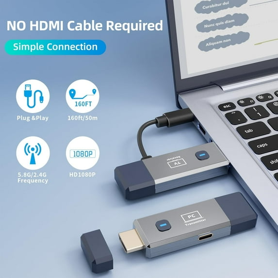 Wireless Transmitter and Receiver 328ft/100m Extender 4K Decode Input ...