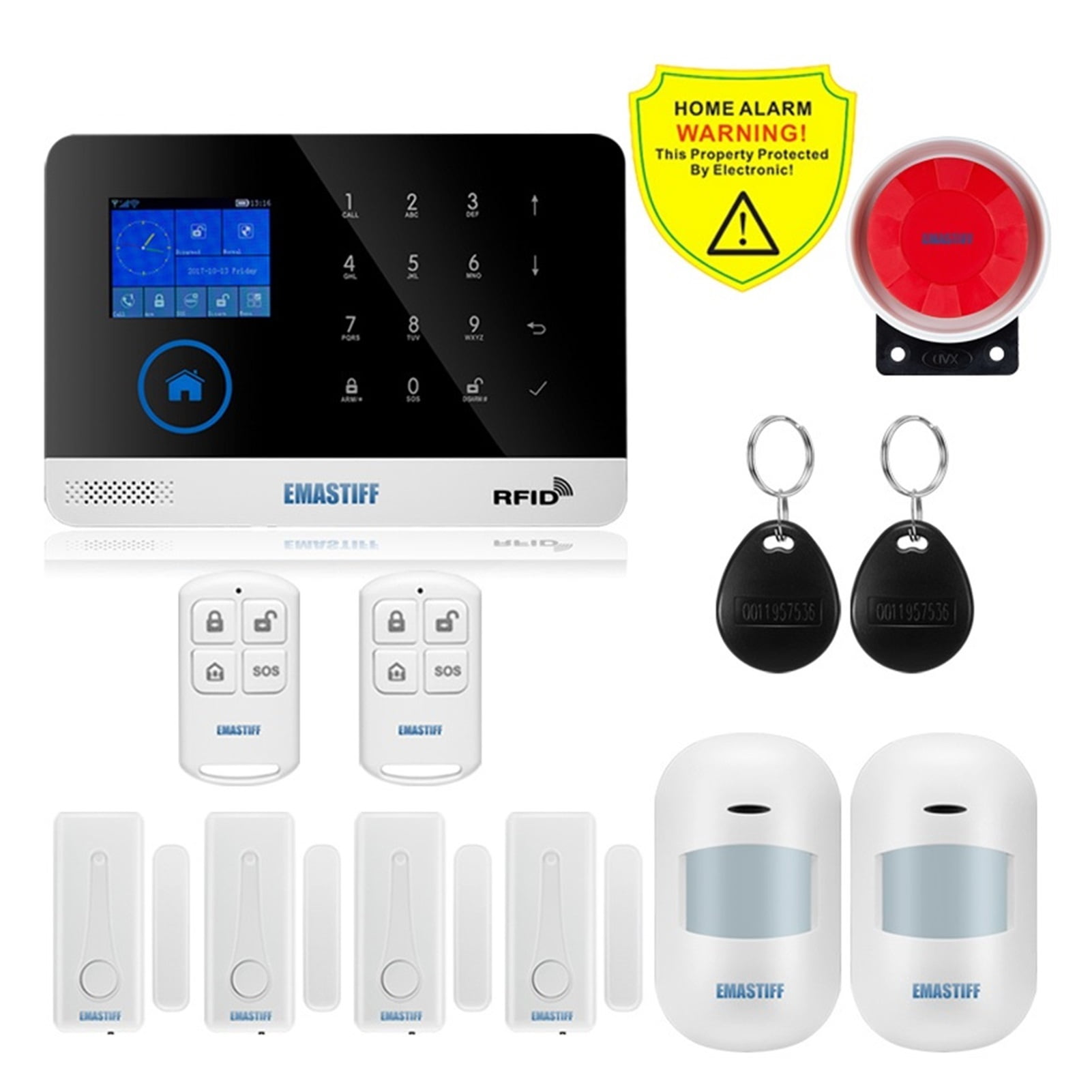 Wireless Tuya APP SIM GSM Home RFID Burglar Security LCD Touch Keyboard ...