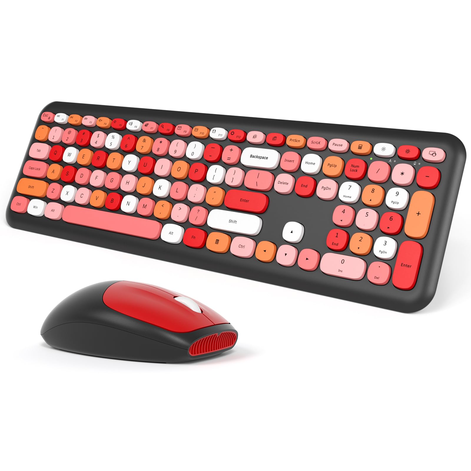 Wireless Typewriter Keyboard - Colorful Keyboard Cute Aesthetic Mouse ...