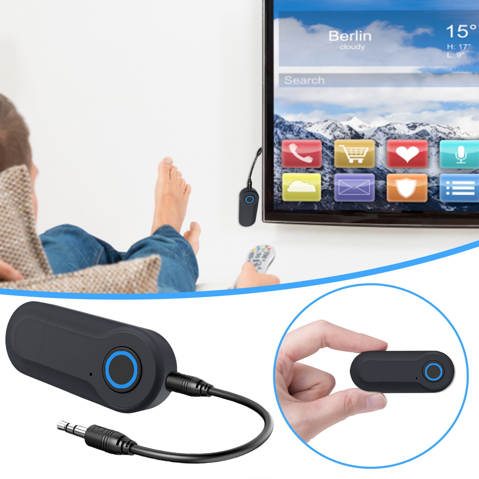Wireless USB Audio and Receiver Adapter with 50 Technology for PC TV ...