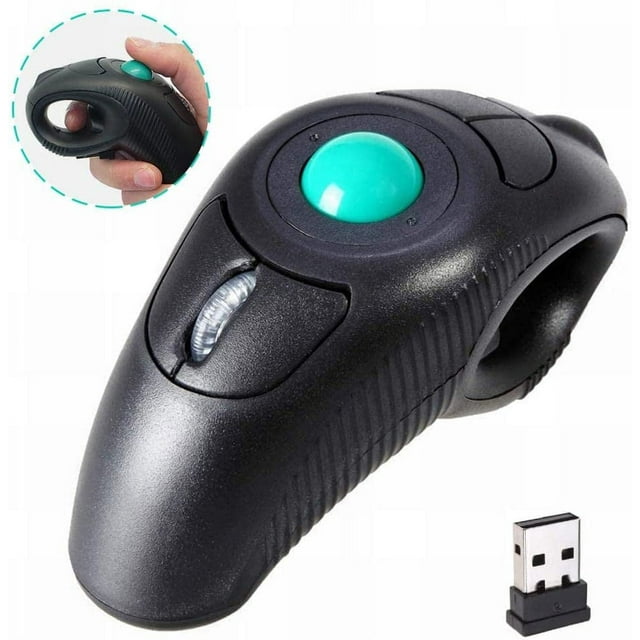 Wireless USB Handheld Finger Trackball Mouse with Laser Pointer ...