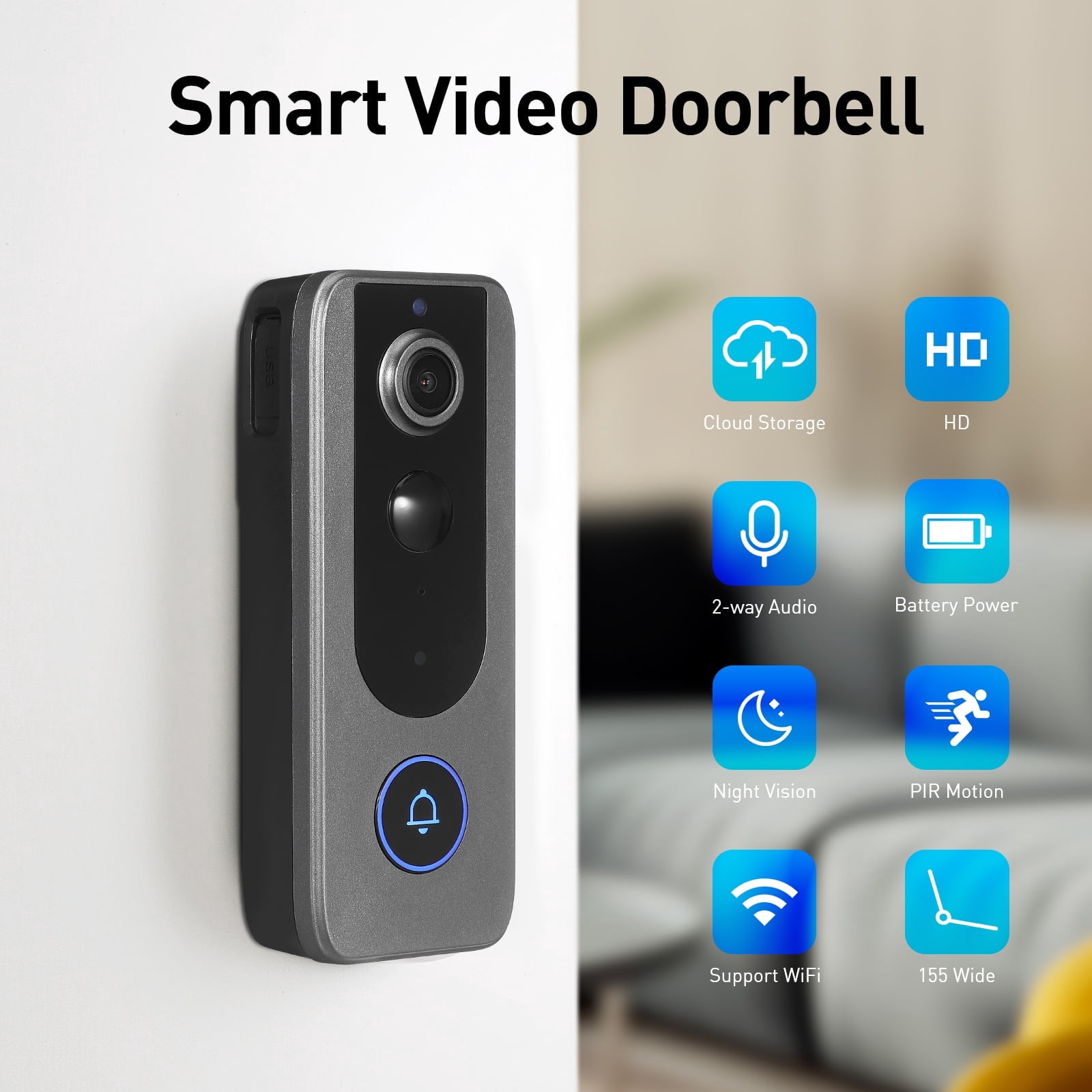 Wireless Video Intercom System, Dual-Way Intercom for Villa House ...