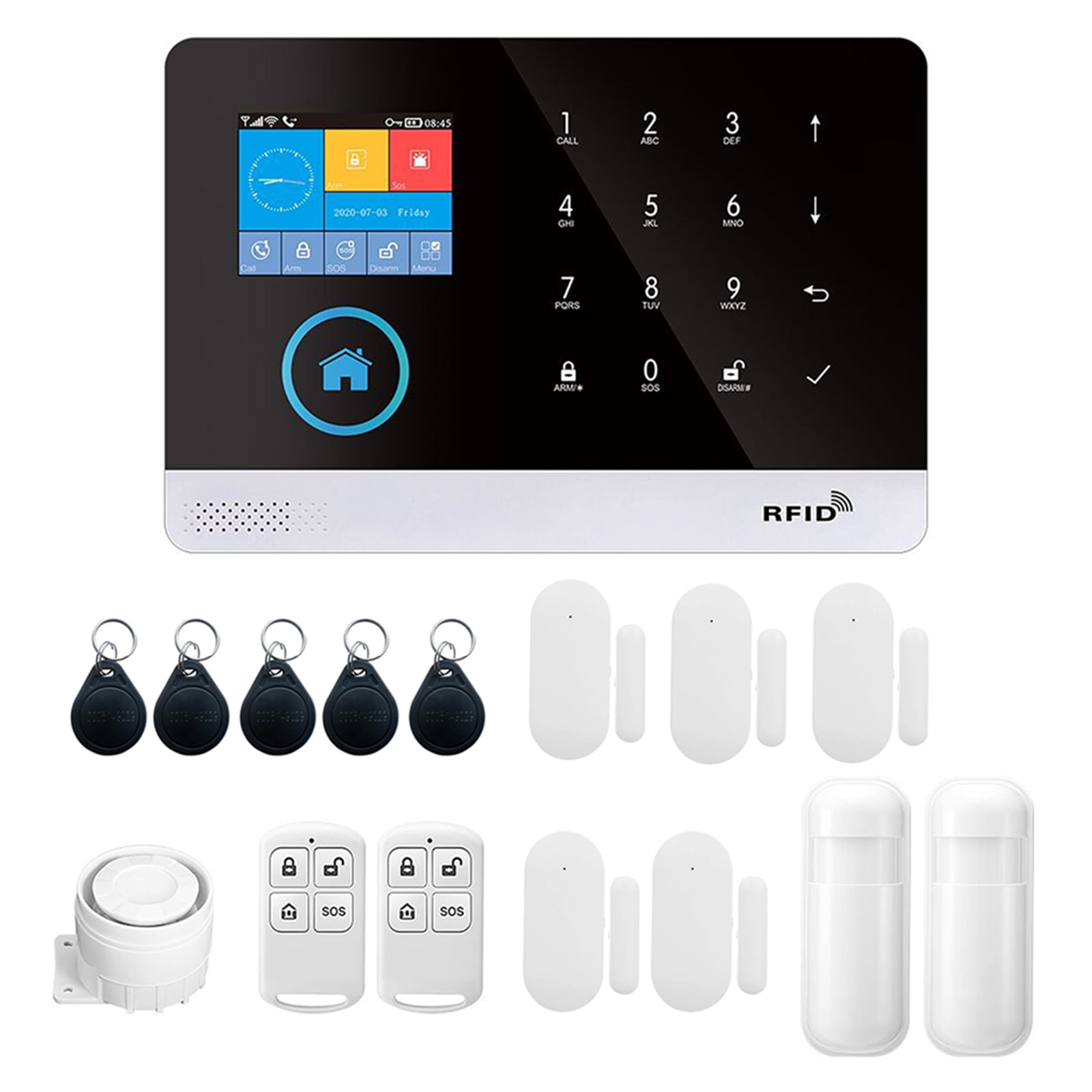 Uteam S6920-231218, BlackWhite LCD Burglar Household Sensors & Alarms ...
