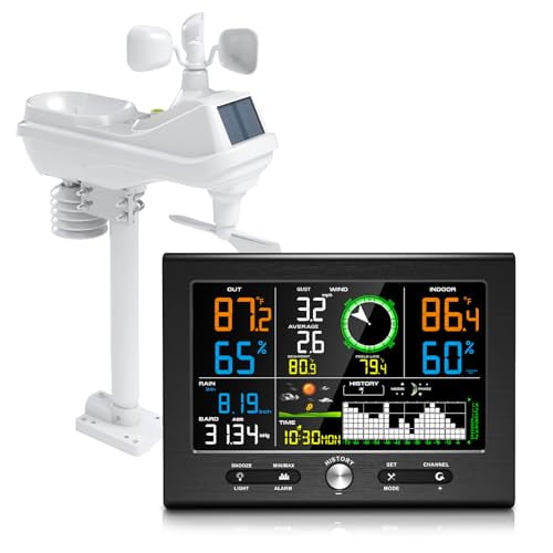 Wireless Weather Station Indoor Outdoor, Home Weather Stations with ...