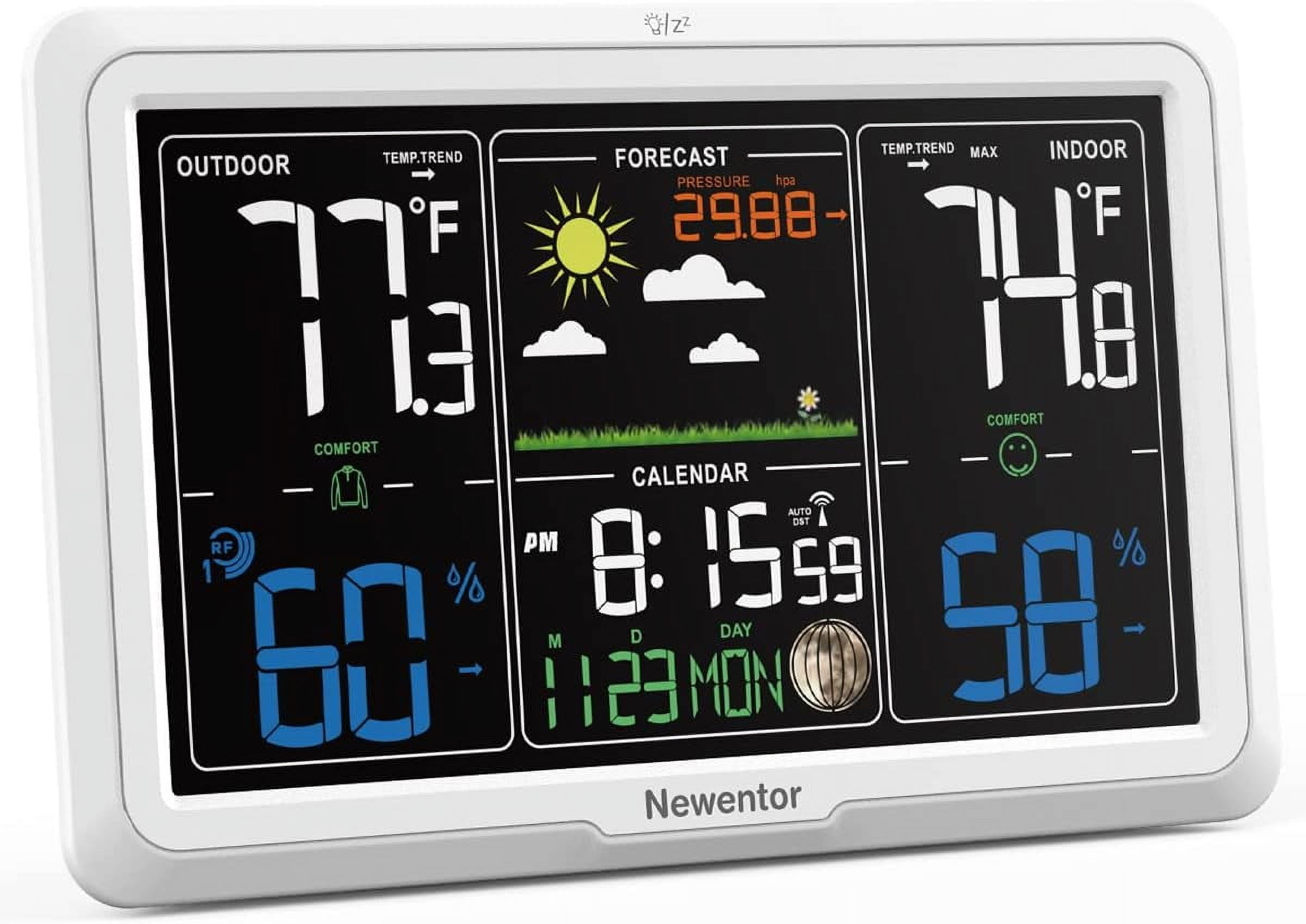 Wireless Weather Station with Indoor Outdoor Monitoring, 7.5in Display ...