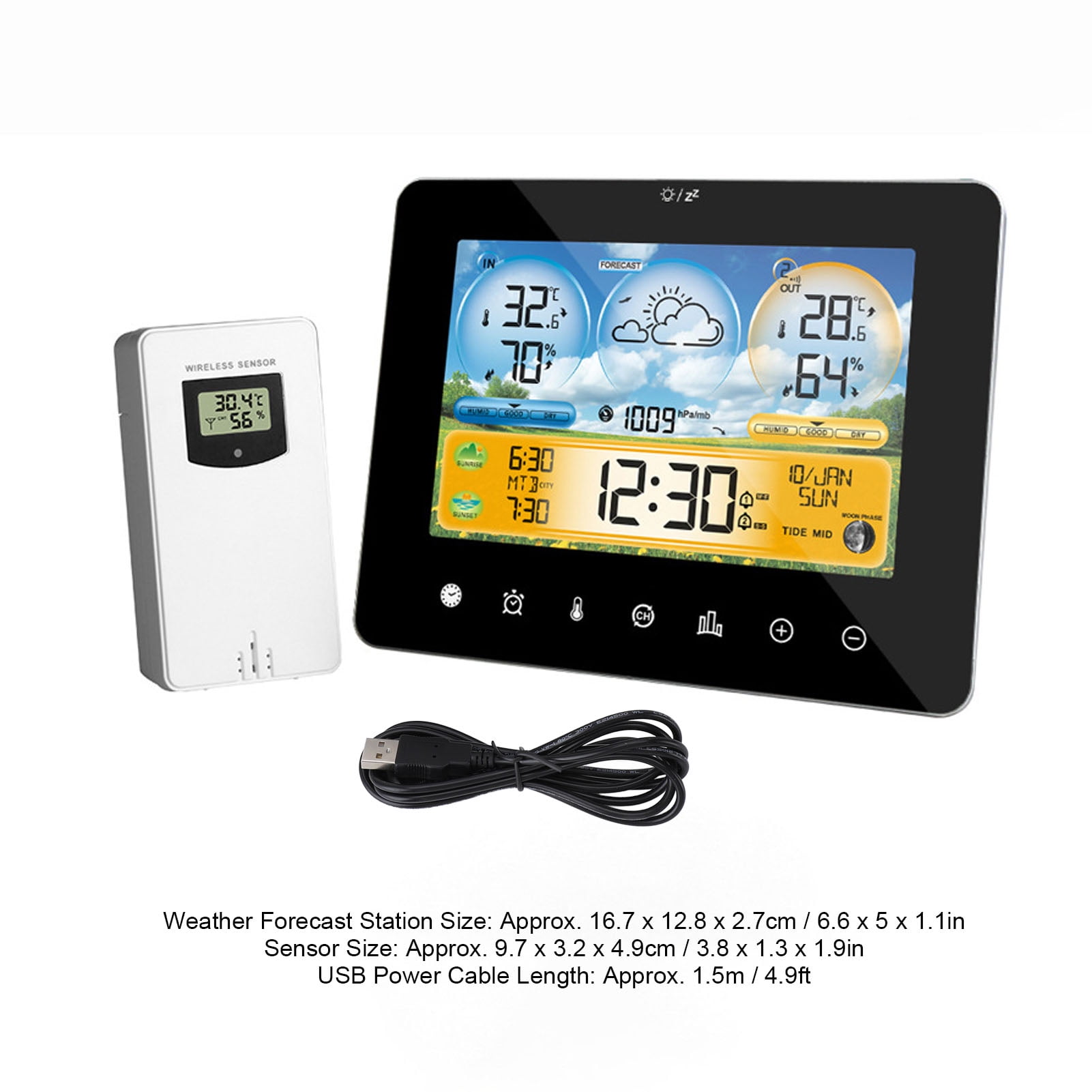 Wireless Weather Station: Indoor/Outdoor Temp Humidity, Forecasts Time ...
