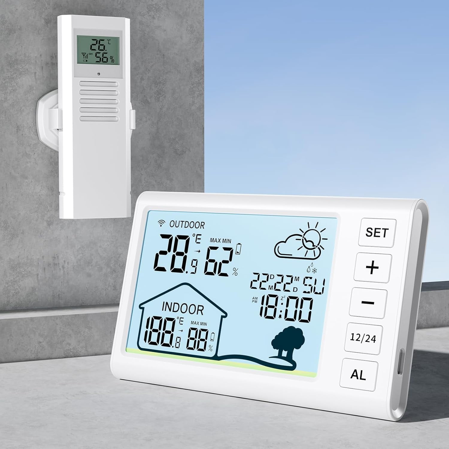 Wireless Weather Station with Indoor Outdoor Thermometer, Digital ...