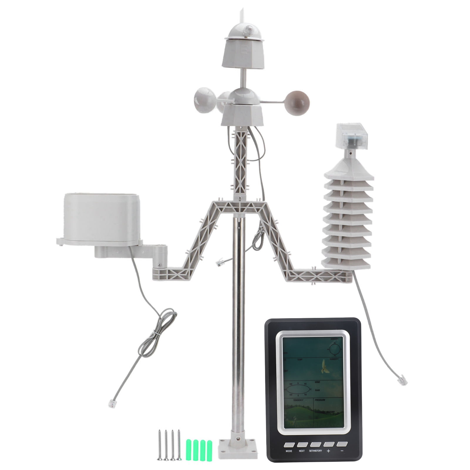 Wireless Weather Station: Wind/Rain/Temp/Humidity, LCD Display Accurate ...
