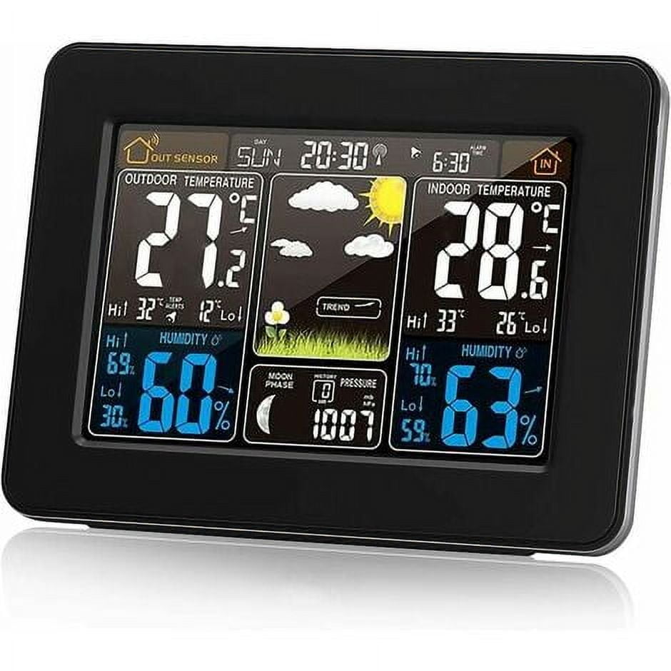 Wireless Weather Station With Alarm And Temperature/Humidity/Barometer ...