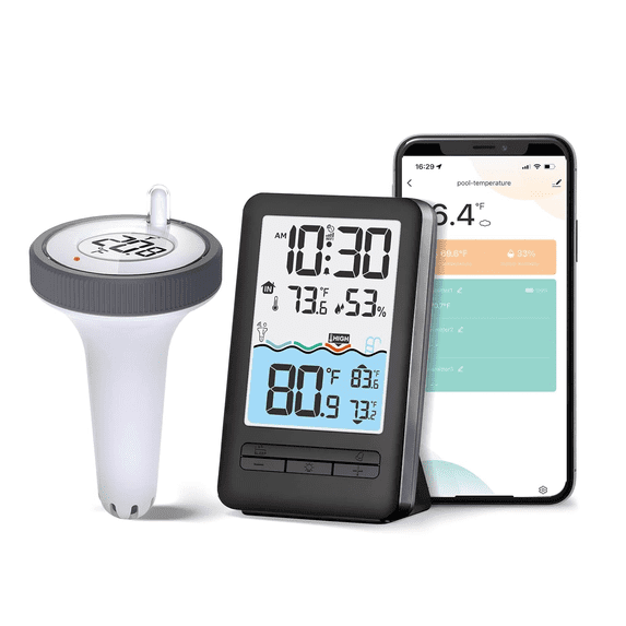 "WiFi Pool Thermometer, 4"" LCD Display for Indoor/Outdoor Pools, Hot ...