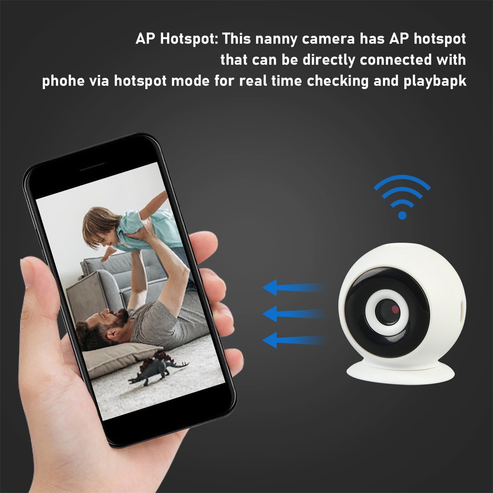 Wireless WiFi Security Monitor, Two-way Voice Camera, HD 1080P, Night ...