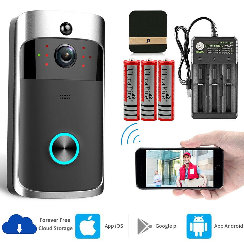 Wireless WiFi Video Doorbell Smart Phone Door Ring Intercom Security ...