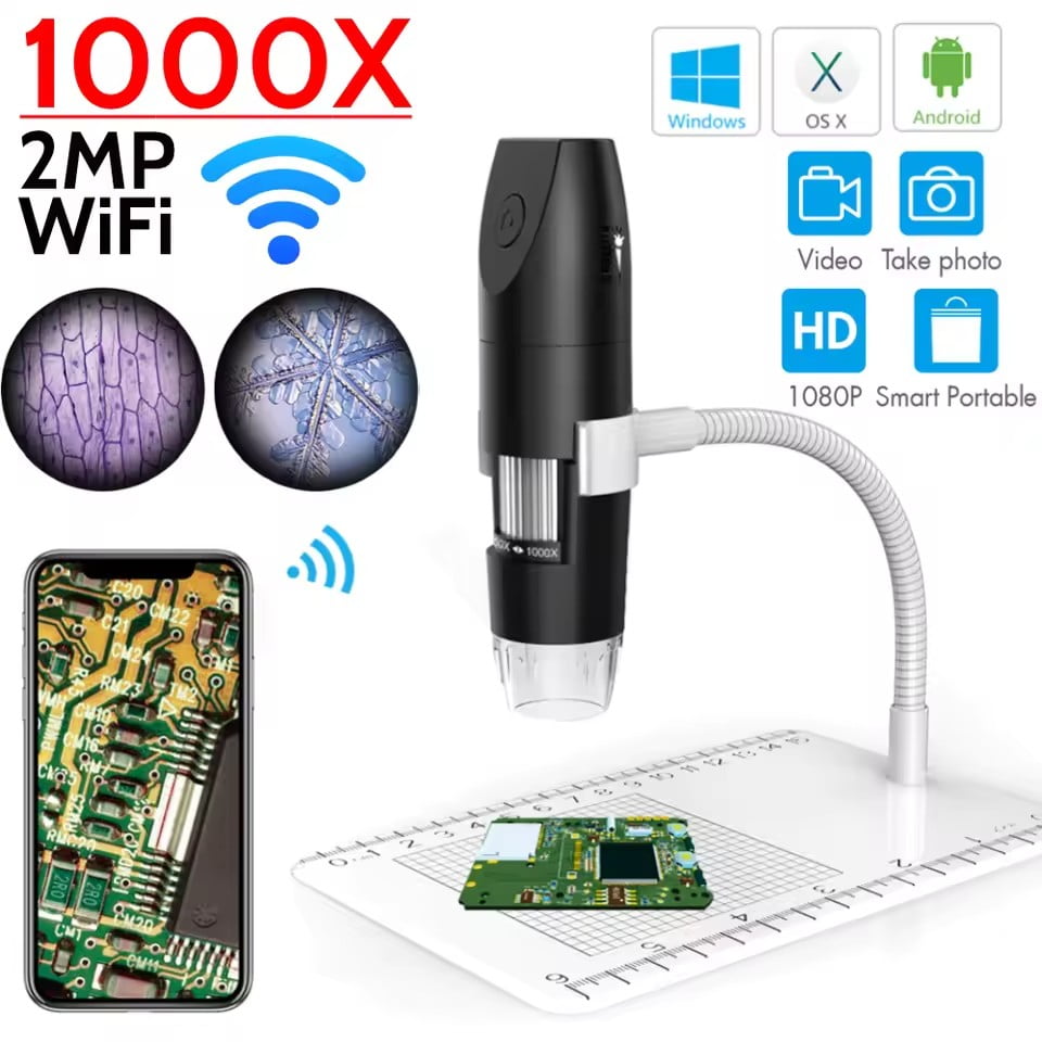 Wireless Wifi Digital Microscope 1000X HD Magnification Microscopy ...
