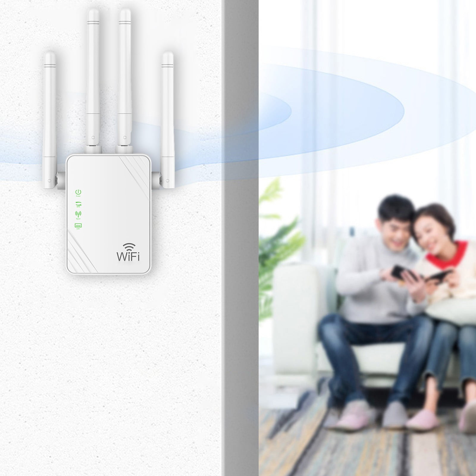 Wireless Wifi Extender 2.4/5Ghz Dual Booster Repeater 1200Mbps Network Amplifier Long Range ...