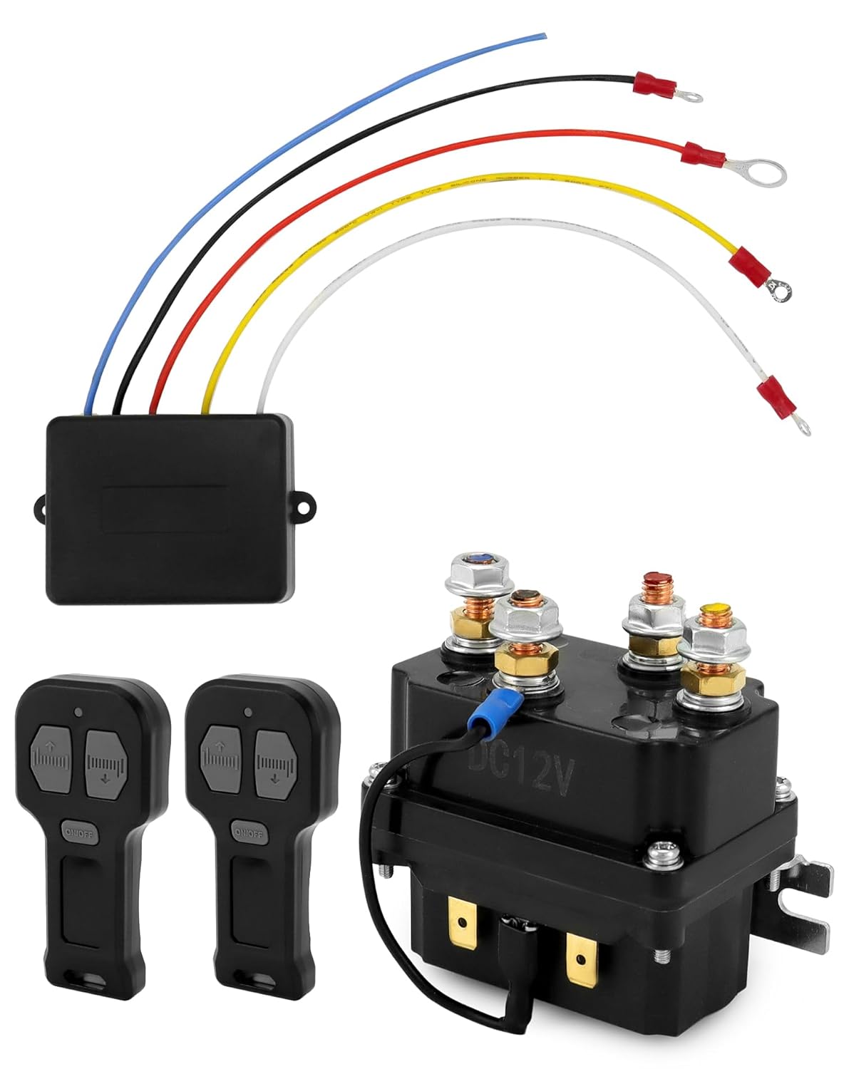Wireless Winch Remote Control Kit, 12V 250A Winch Solenoid Relay Contactor + 12V Wireless Winch ...