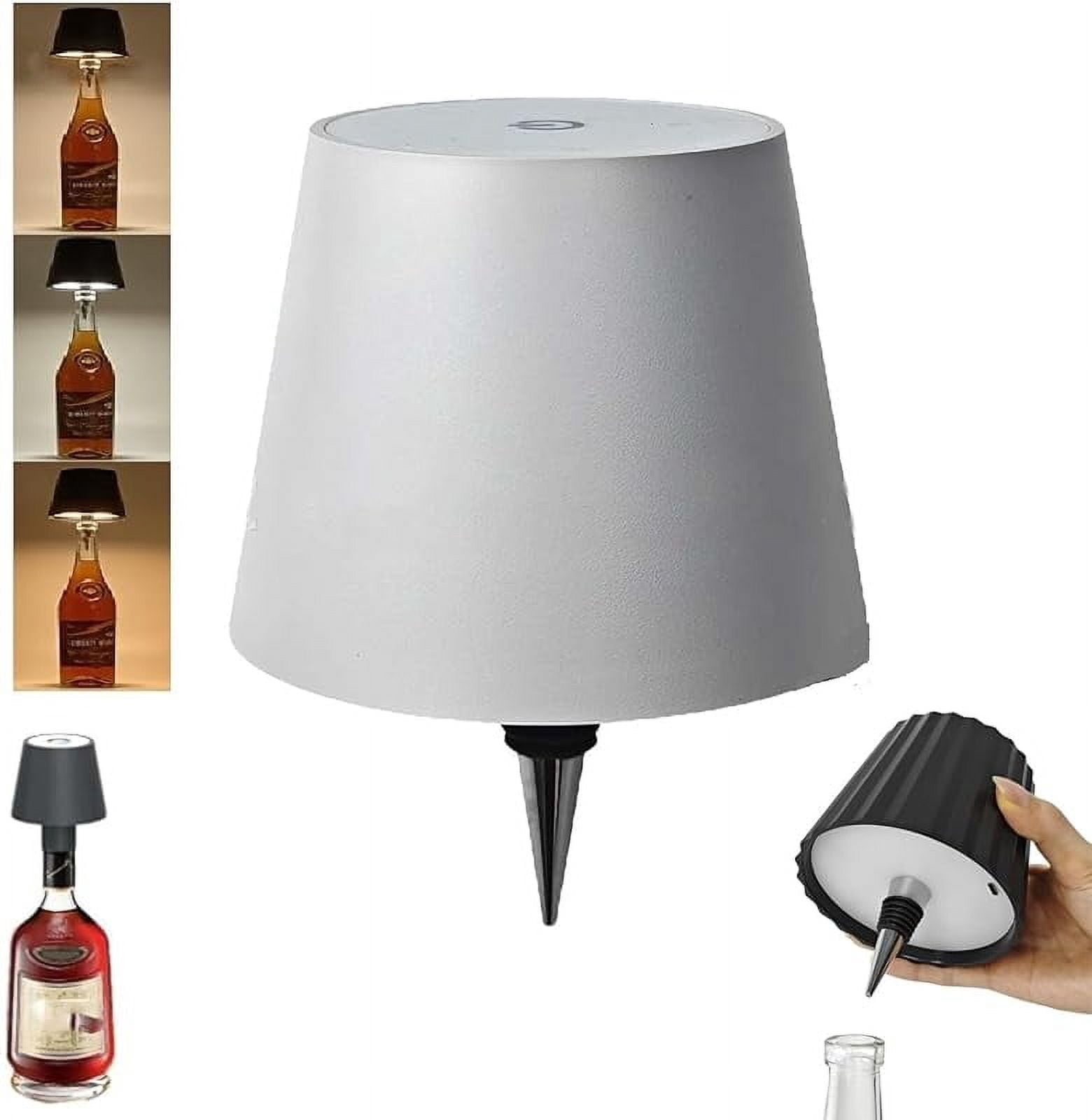 Wireless Wine Bottle Light Head, Portable LED Wireless Bottle Lamp with ...