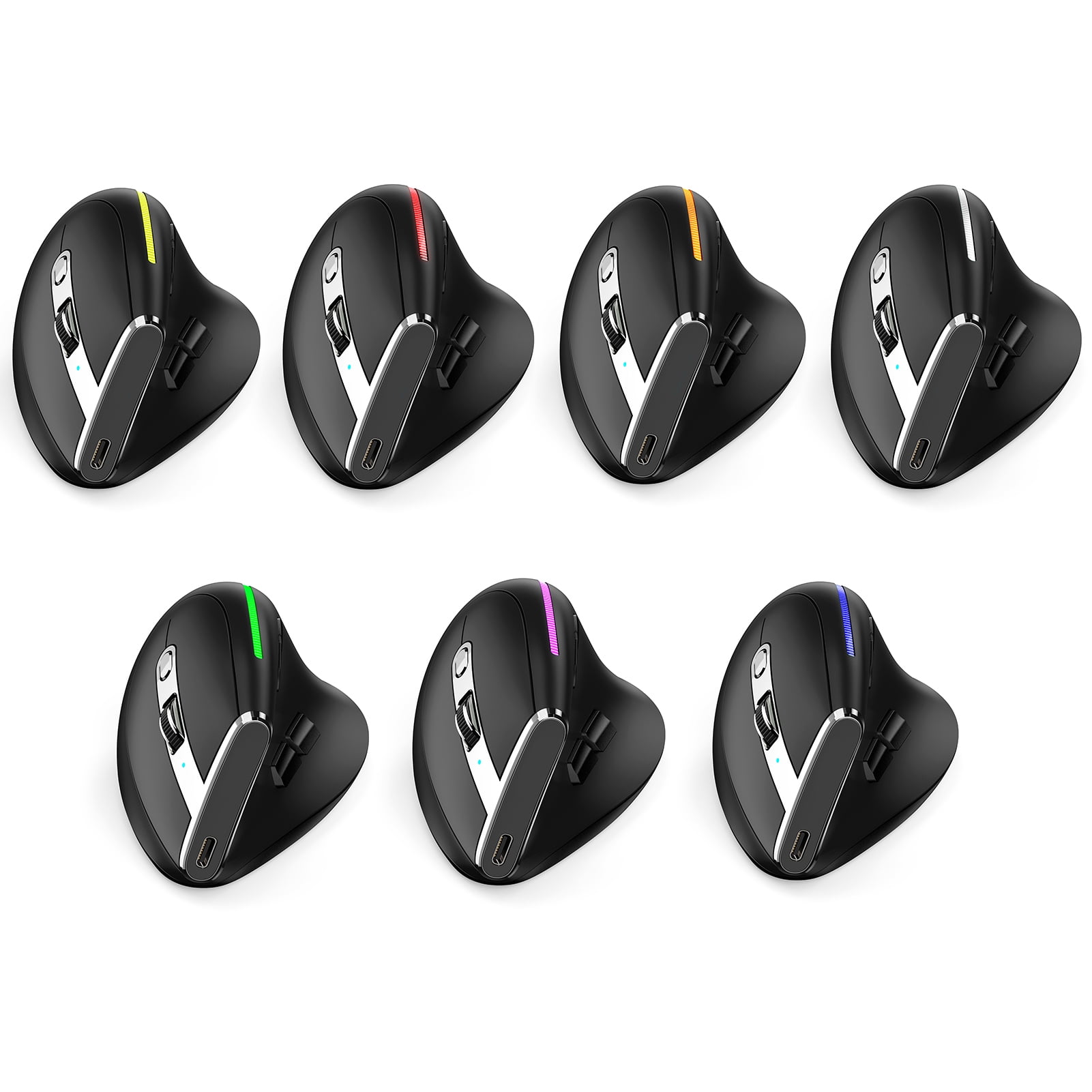 Wireless ZELOTES F-36 Wireless Vertical 2.4G Mouse Full Color Light 8 ...