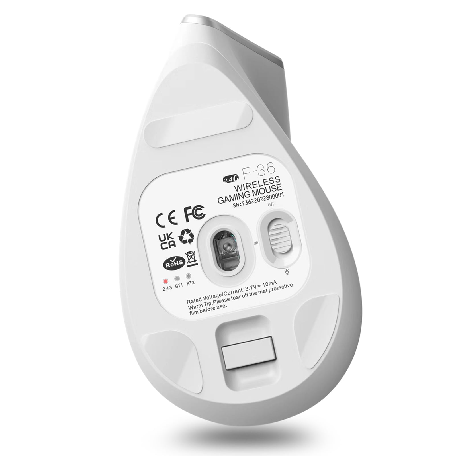 Wireless ZELOTES F-36 Wireless Vertical 2.4G Mouse Full Color Light 8 ...