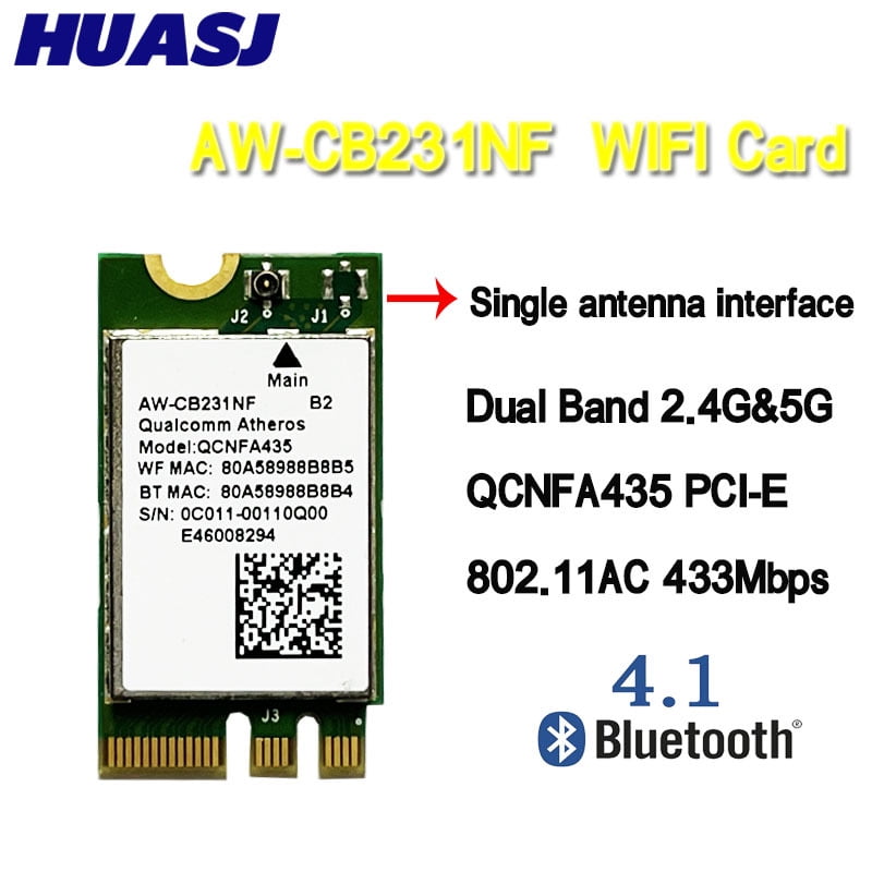 Wireless adapter card for qca9377 qcnfa435 aw-cb231nf DMC Bluetooth 4.1 433M 2.4g/5G WiFi WCDMA ...