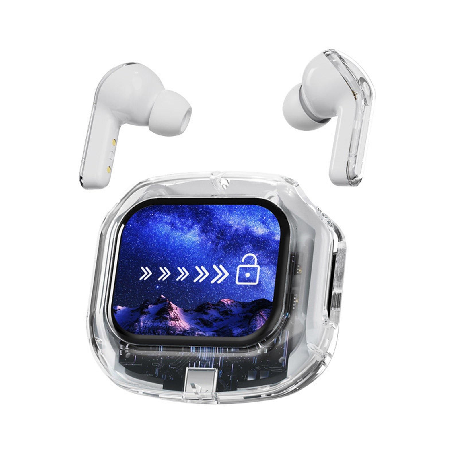 Wireless and Bluetooth Headphones-Earphones In Ear LCD Color Screen ...