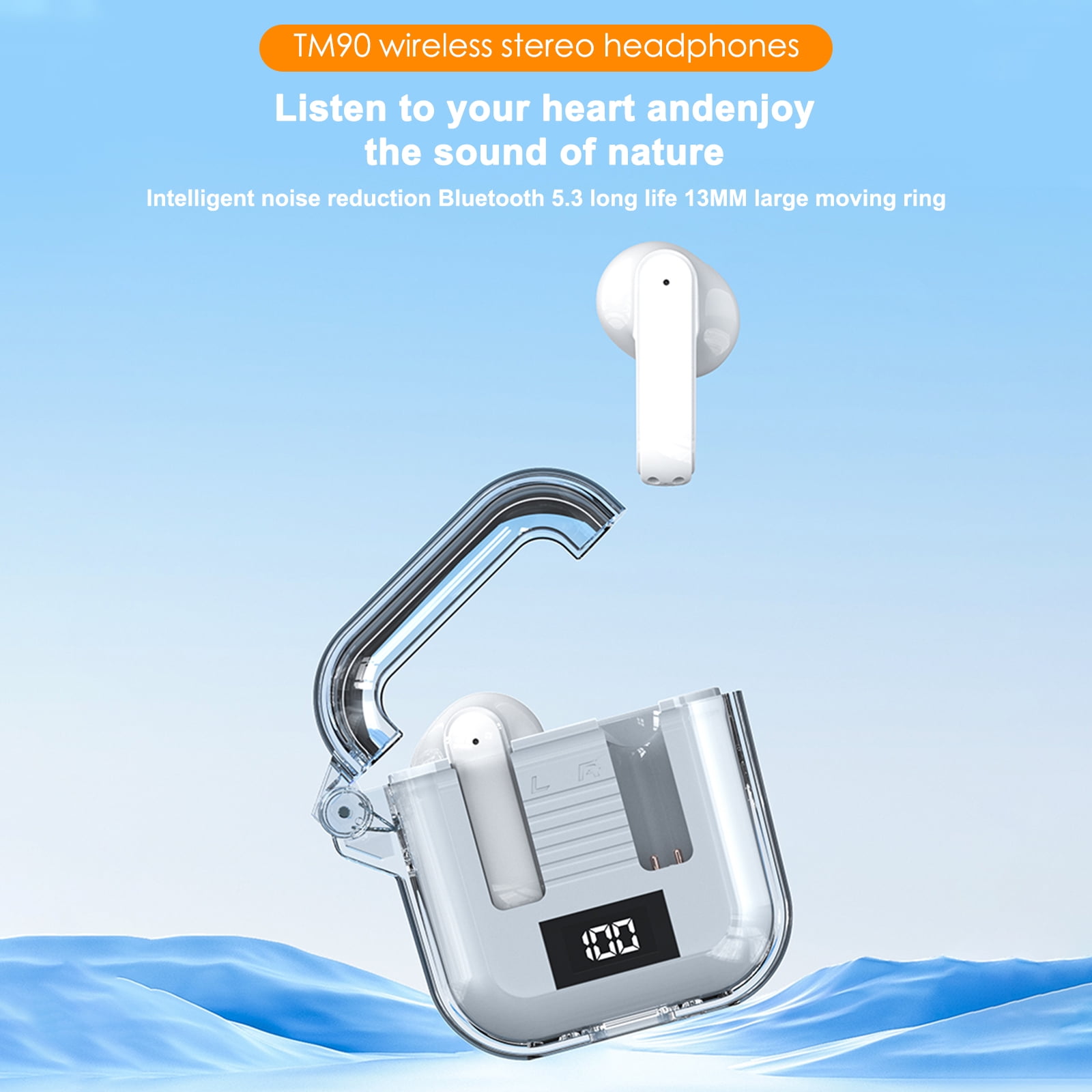 Wireless headset,Low - New Display Headset Tm90 In-ear Headset ...