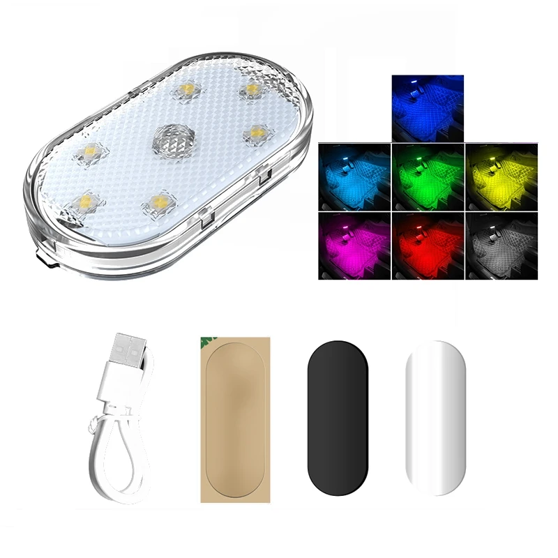 Wireless magnetic touch sensor led interior light for car 7 colors ...