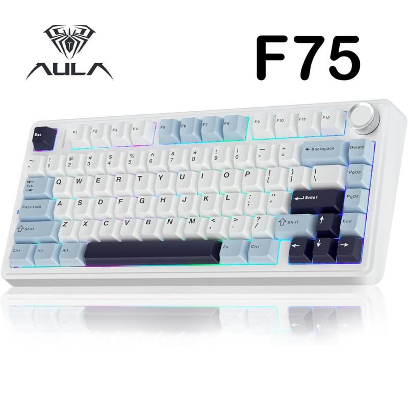 Wireless mechanical keyboard 75% layout hot-swappable RGB backlight ...