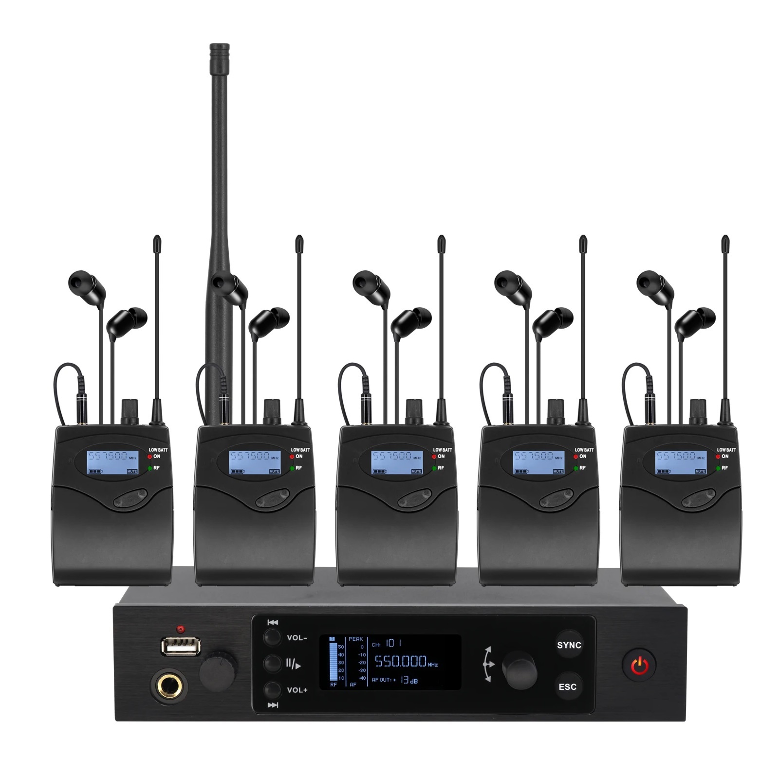 Wireless microphone Stage Monitoring System USB In-ear Audio Monitoring ...