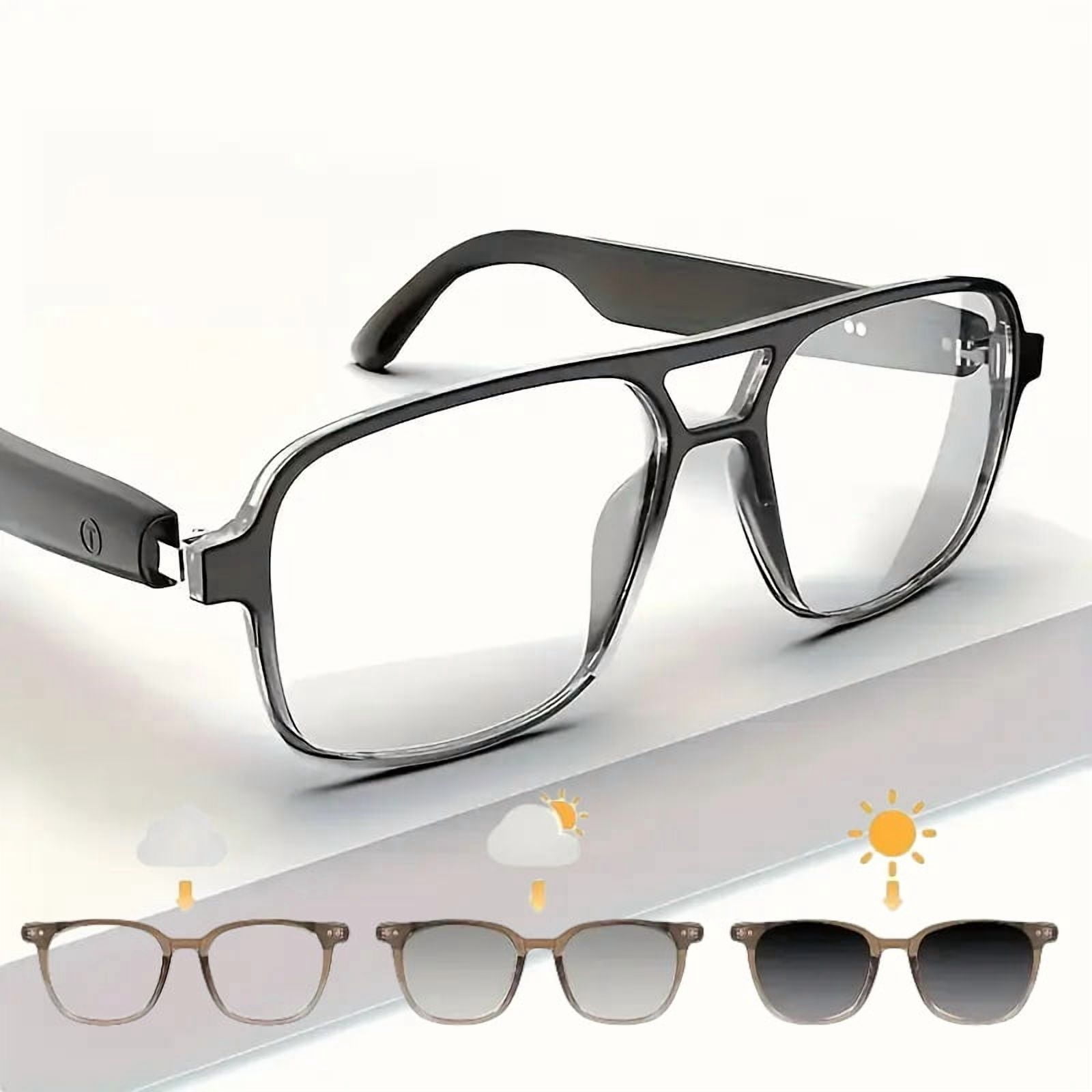 Wireless smart glasses with auto-dimming lenses, touch control, built ...