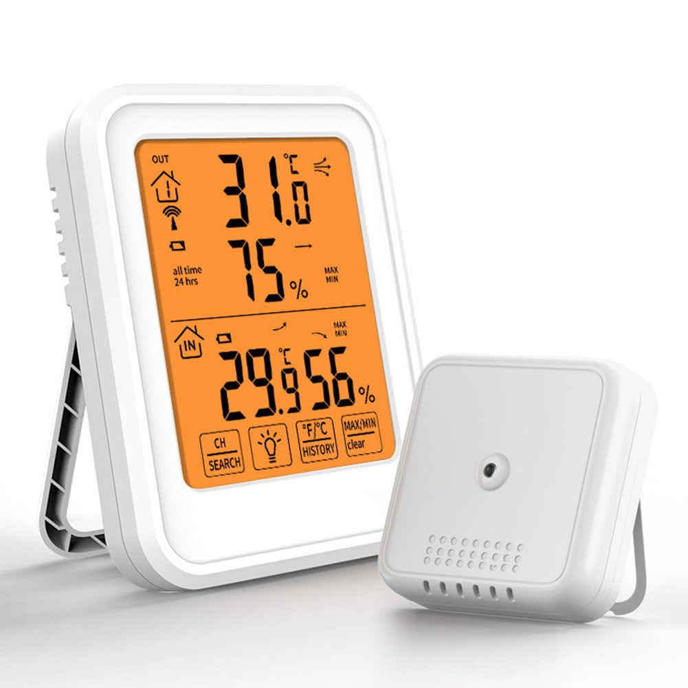 Wireless Transmission Thermometer And Hygrometer Touch Screen Magnetic ...