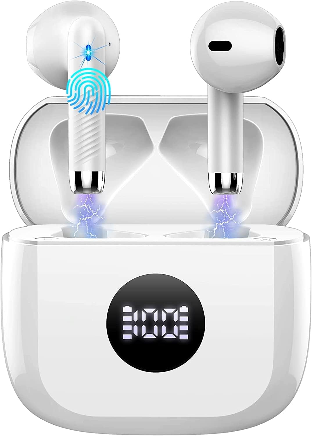 WirelessEarbuds, Bluetooth 5.4 Ear Buds LED Power Display Headphones ...