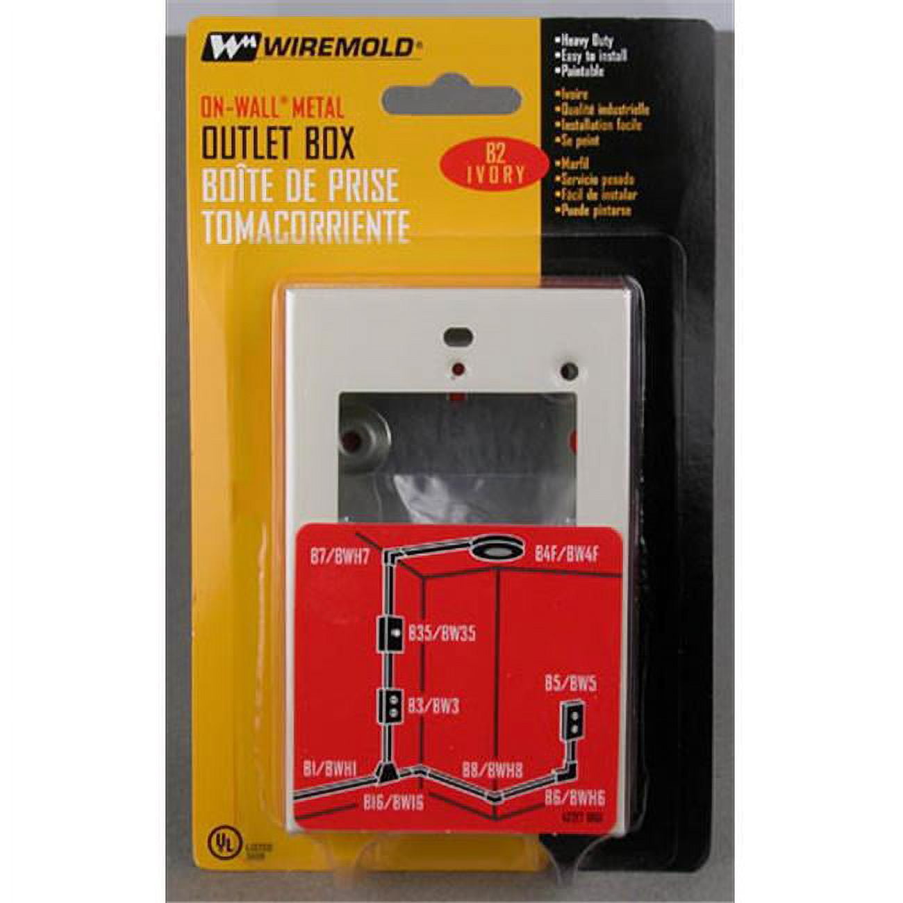 Wiremold Metal Single Gang Shallow Box - Ivory - Walmart.com