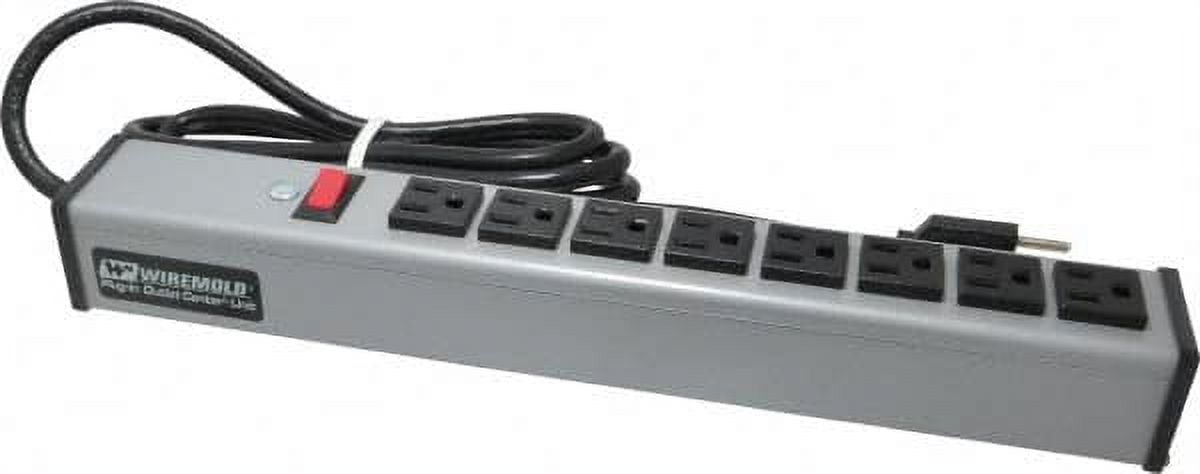 Wiremold UL218BC Power Strip with 8 Outlets and 6 Foot Cord, 120 Volts ...