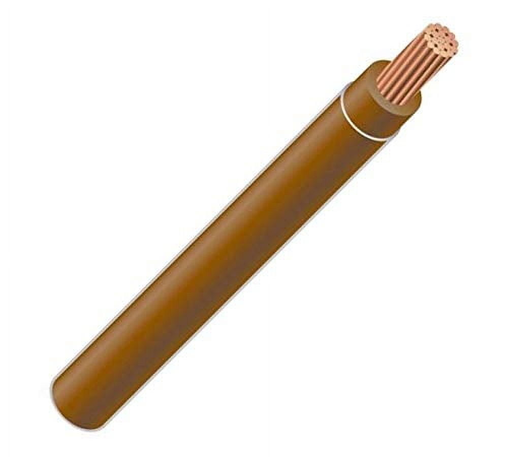 Wirenco 2/0, 19-Stranded THHN Brown Copper Building Wire (25Ft Cut ...