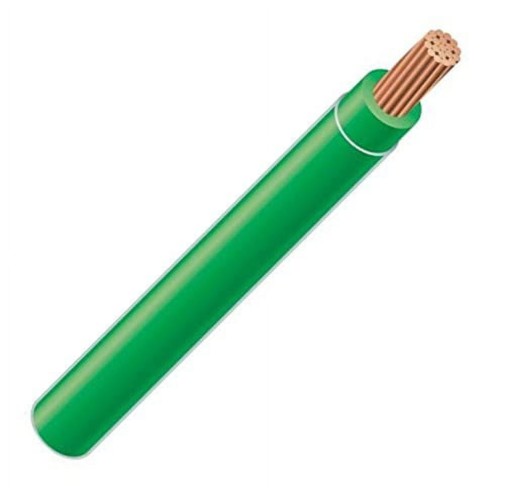 Wirenco 4 AWG 19-Stranded THHN Green Copper Building Wire (50Ft Cut ...