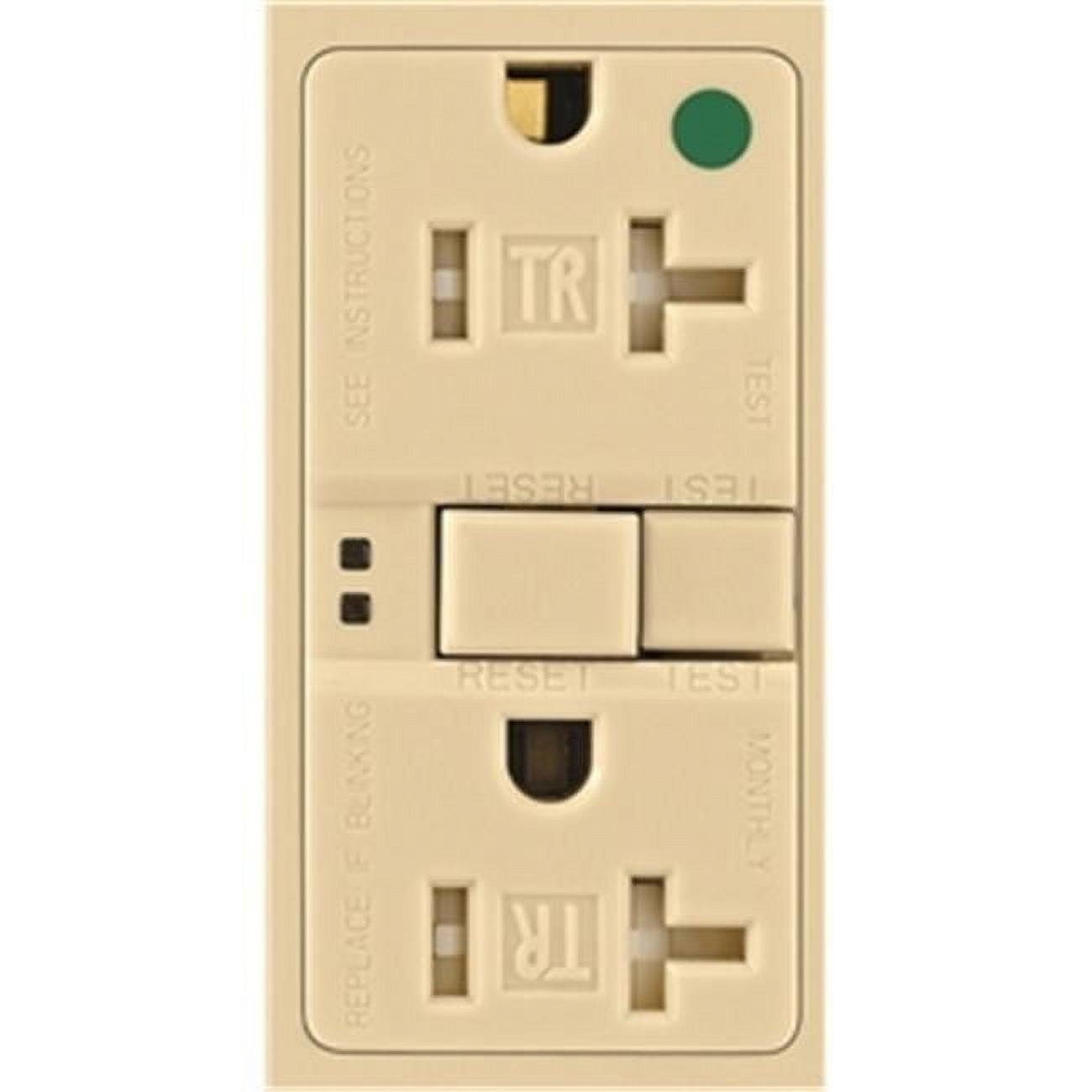 Wiring TWRSGF20V 20 Amp GFCI Self-Test Duplex Receptacle, Ivory ...
