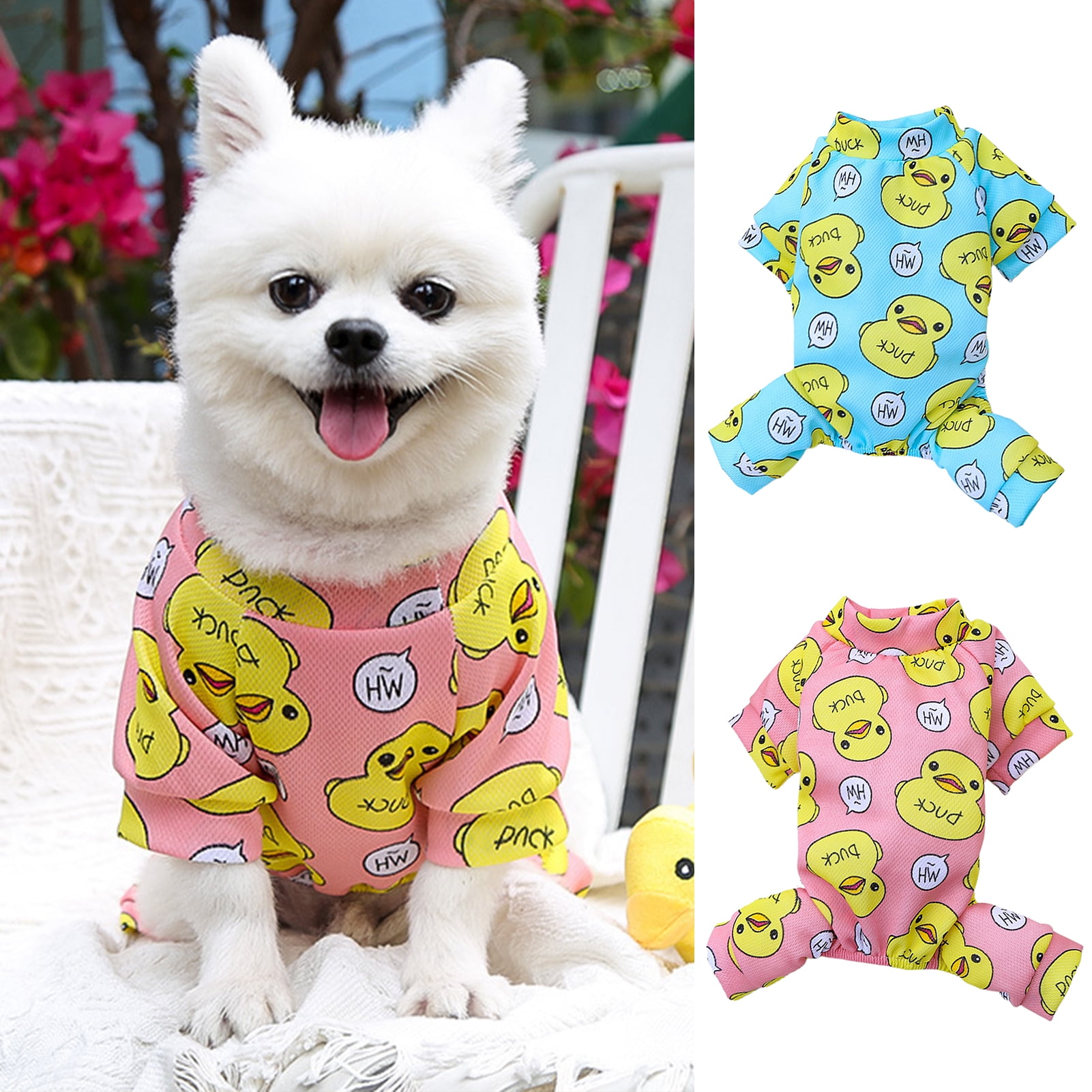 Wirlsweal Adorable Dog Pajamas Soft High Elasticity Polyester Duck ...