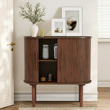 Fluted Accent Cabinet, Sideboard Storage Cabinet with Adjustable ...