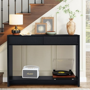 Console Table for Entryway Storage, Wood Sofa Table with 4 Doors, Couch ...