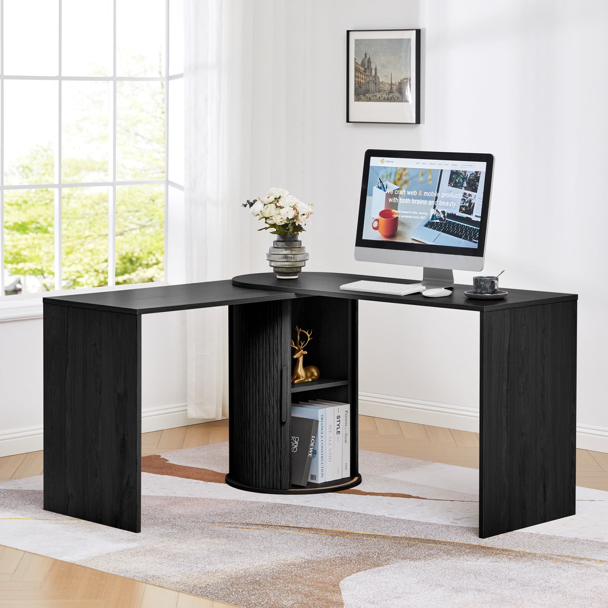 Wirrytor L Shaped Desk Corner Office Desk Computer Desk with Storage ...