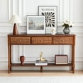 Wirrytor Retro Console Table with 2 Drawers for Narrow Entryway, Modern Sofa Table for Living ...