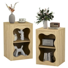 Demi Bonn Modern Round Sofa Side Table, Wood End Table Bedside Table ...