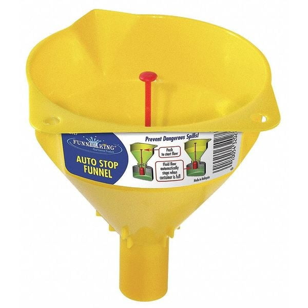 Wirthco Auto Stop Funnel, Polypropylene, 16 fl oz, Yellow, Includes ...